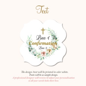 Set of 20 Confirmation Personalized Fancy Shaped Labels, Personalized ...