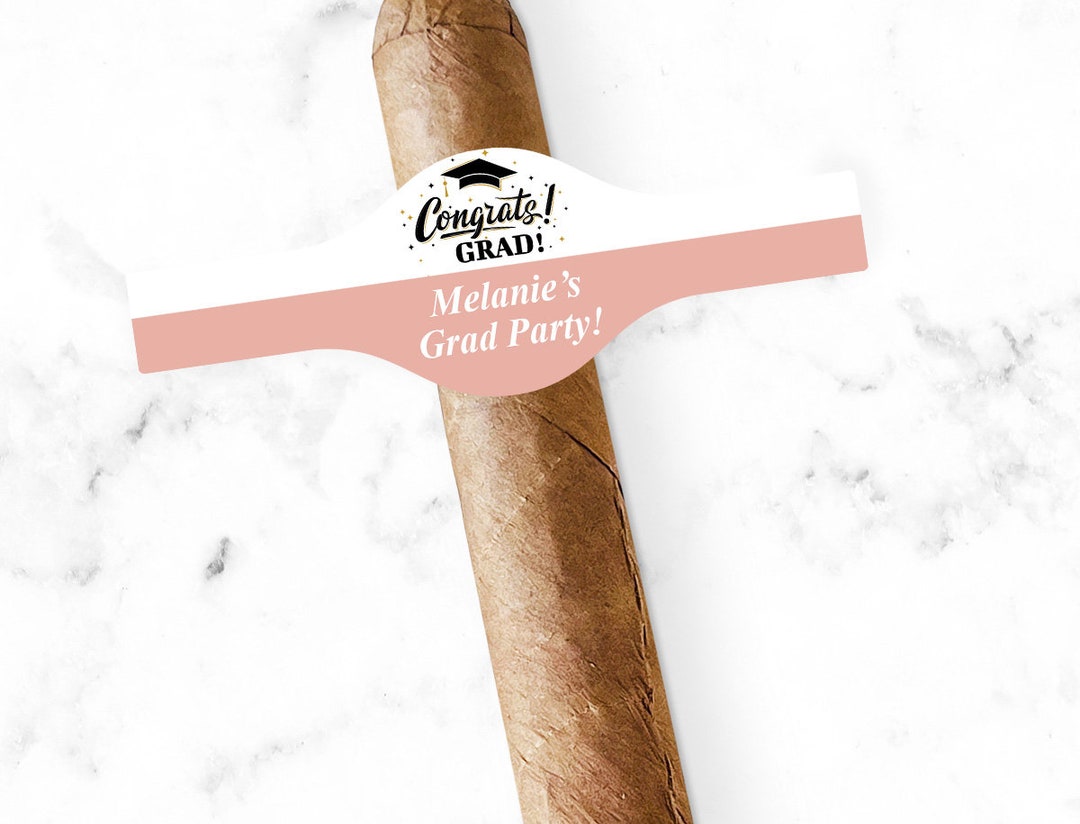 Set of 14 Personalized Cigar Favor Congrats Grad Labels, Personalized ...