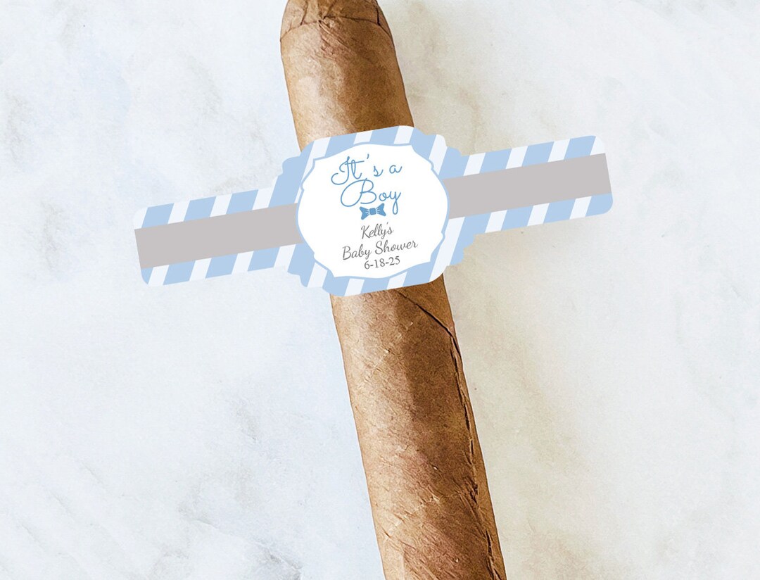 It's a Boy Baby Shower Personalized Cigar Favor Labels, Personalized ...