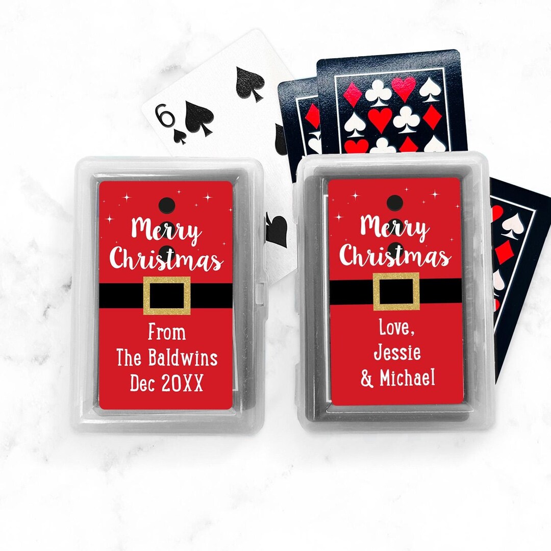 Christmas Holiday Santa Personalized Playing Cards Favors, Personalized ...