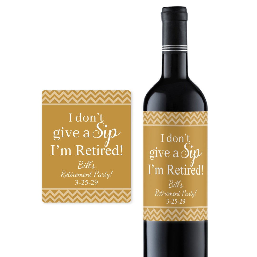 Retirement Labels & Stickers Only for Wine Bottles and Champagne ...