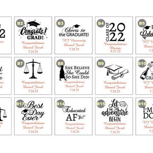 Set of 25 Personalized Reese's Peanut Butter Cups - Graduation ...