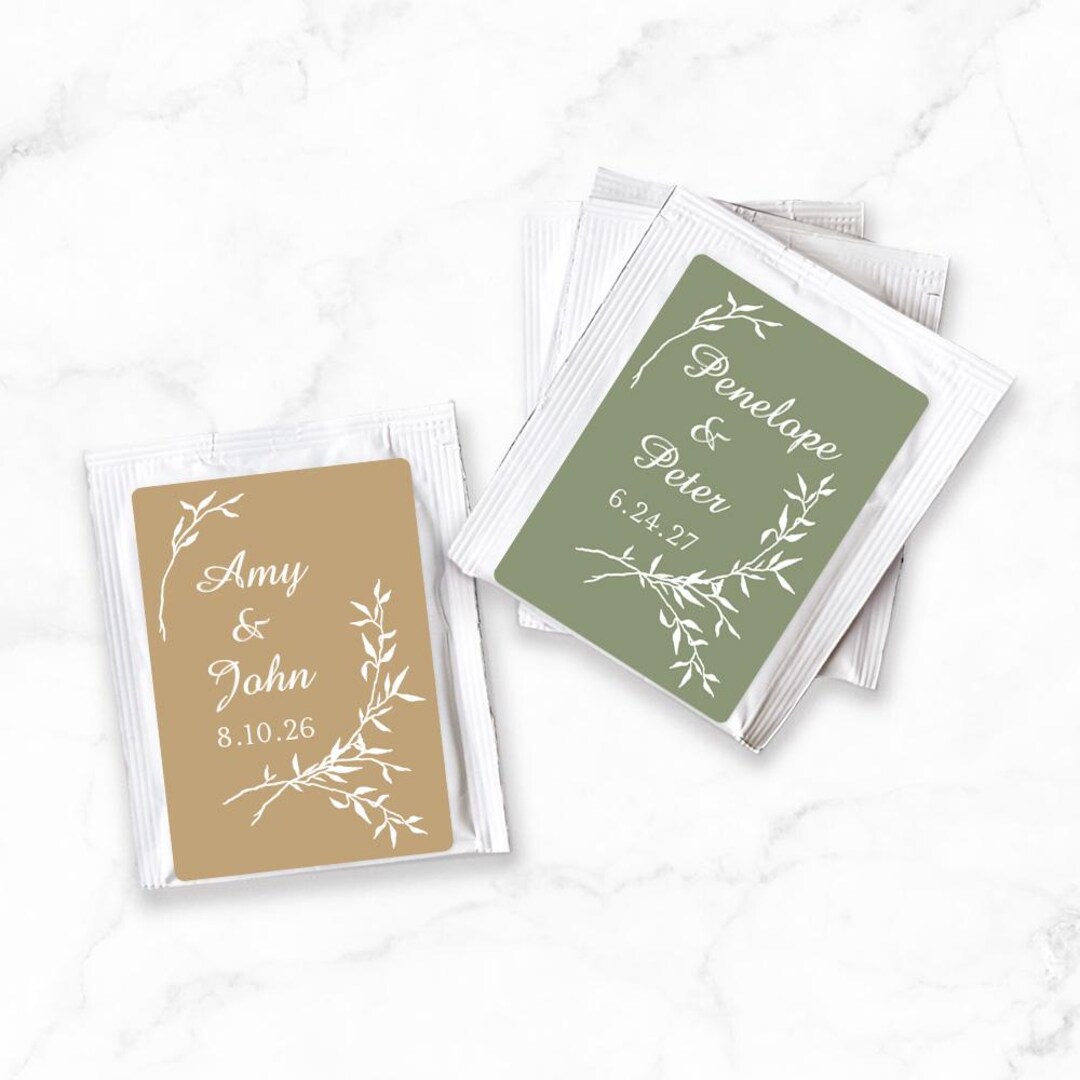 Wedding Couples Personalized Tea Favors, Personalized Wedding Party Tea ...