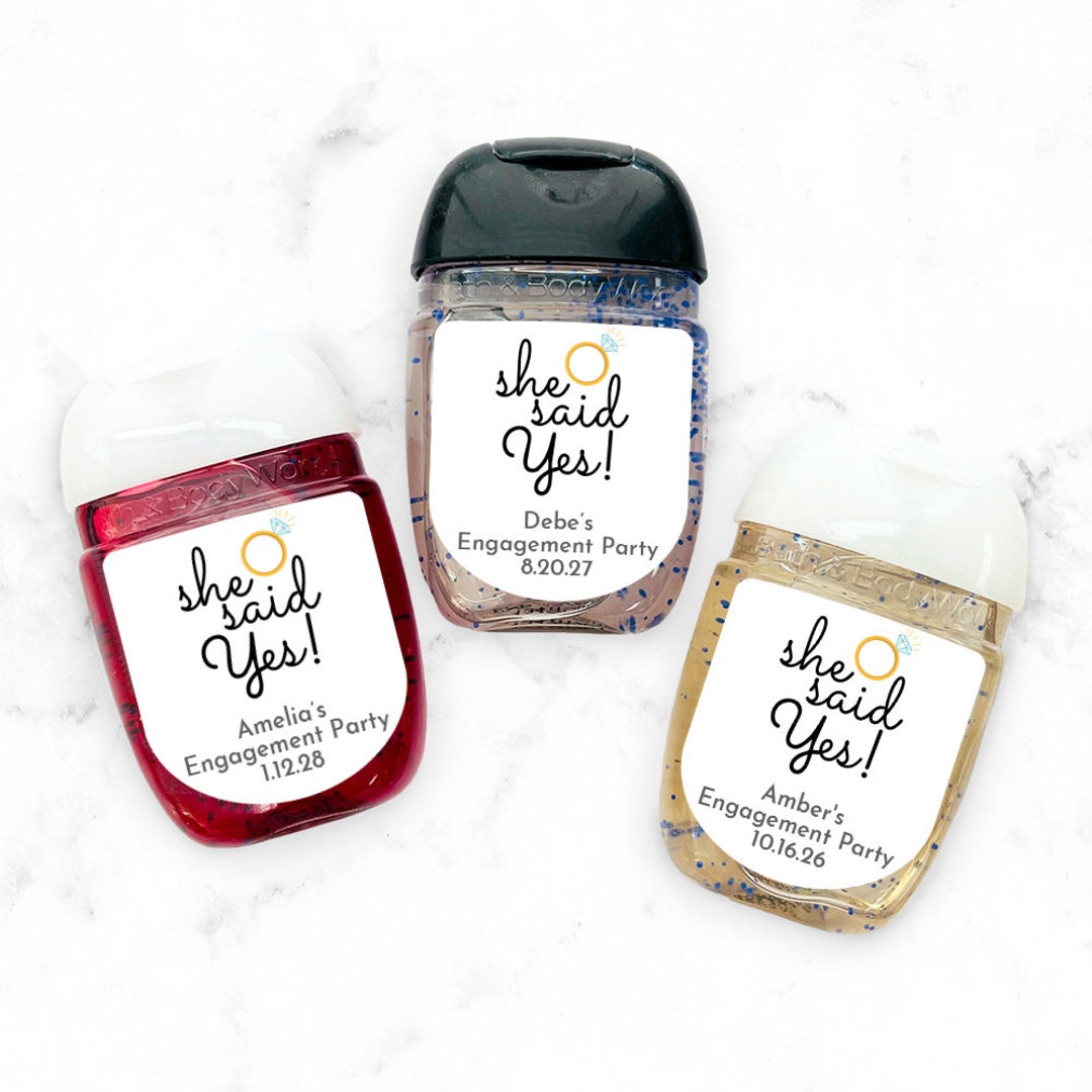 She Said Yes Personalized Labels Stickers, Personalized Engagement ...