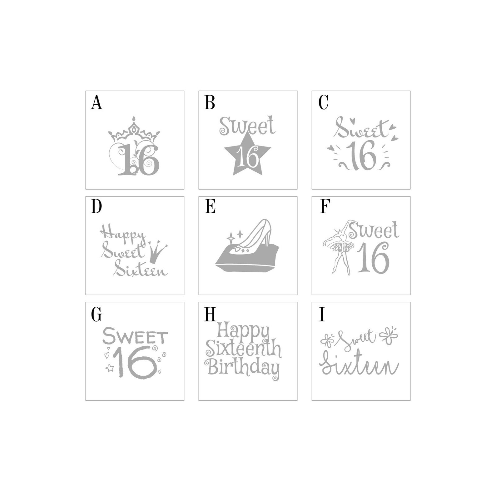 Sweet 16 Design+ Personalized Fancy Loop Labels Stickers, Sweet 16 ...