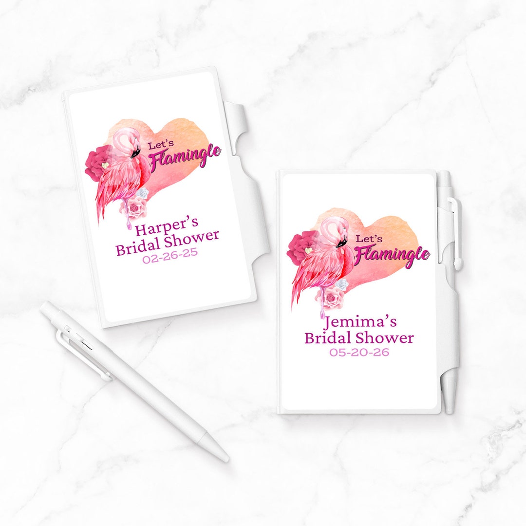 Set of 12 Personalized Notebook Favors With Labels Flamingle Bridal ...