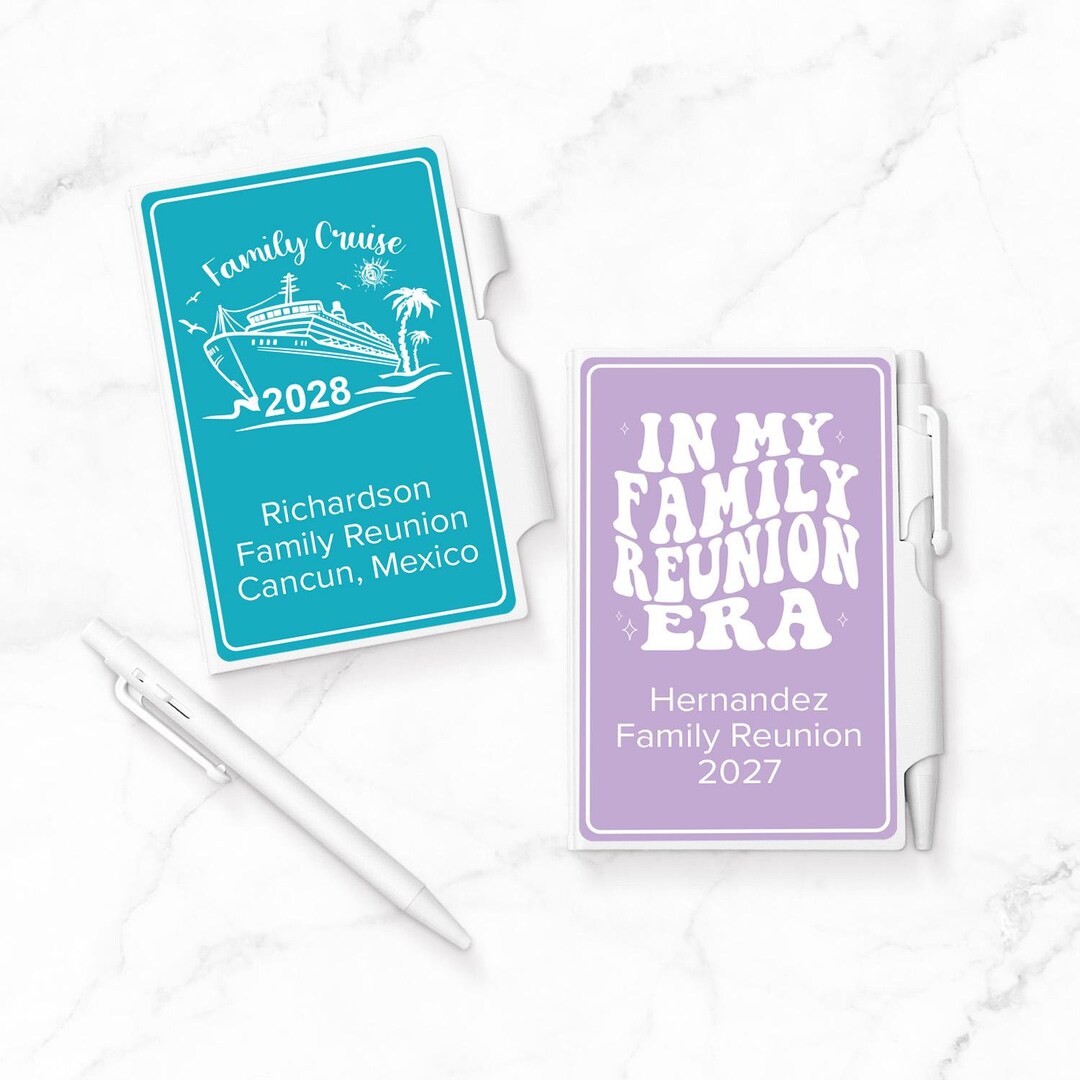 Family Relatives Reunion Personalized Notebook Favors Labels ...