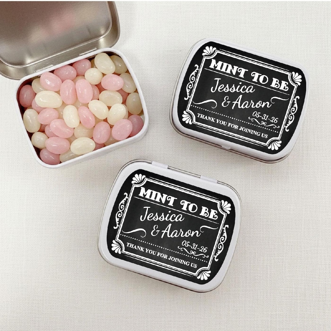 Mint to Be Personalized White Mint Tin Containers Labels, Wedding Party ...