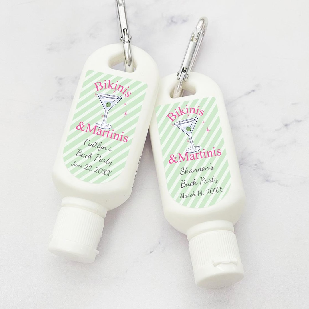 Bikinis and Martinis Mini Personalized Sunscreen With SPF30 ...