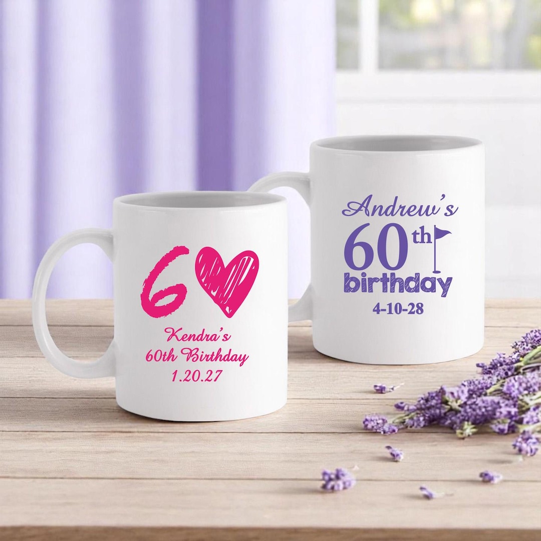 Set of 12 Personalized Custom Coffee Mug - 60th Birthday, Coffee Mug ...