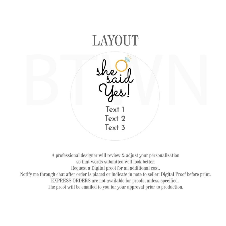 She Said Yes Personalized Cigar Favor Labels, Personalized Engagement ...