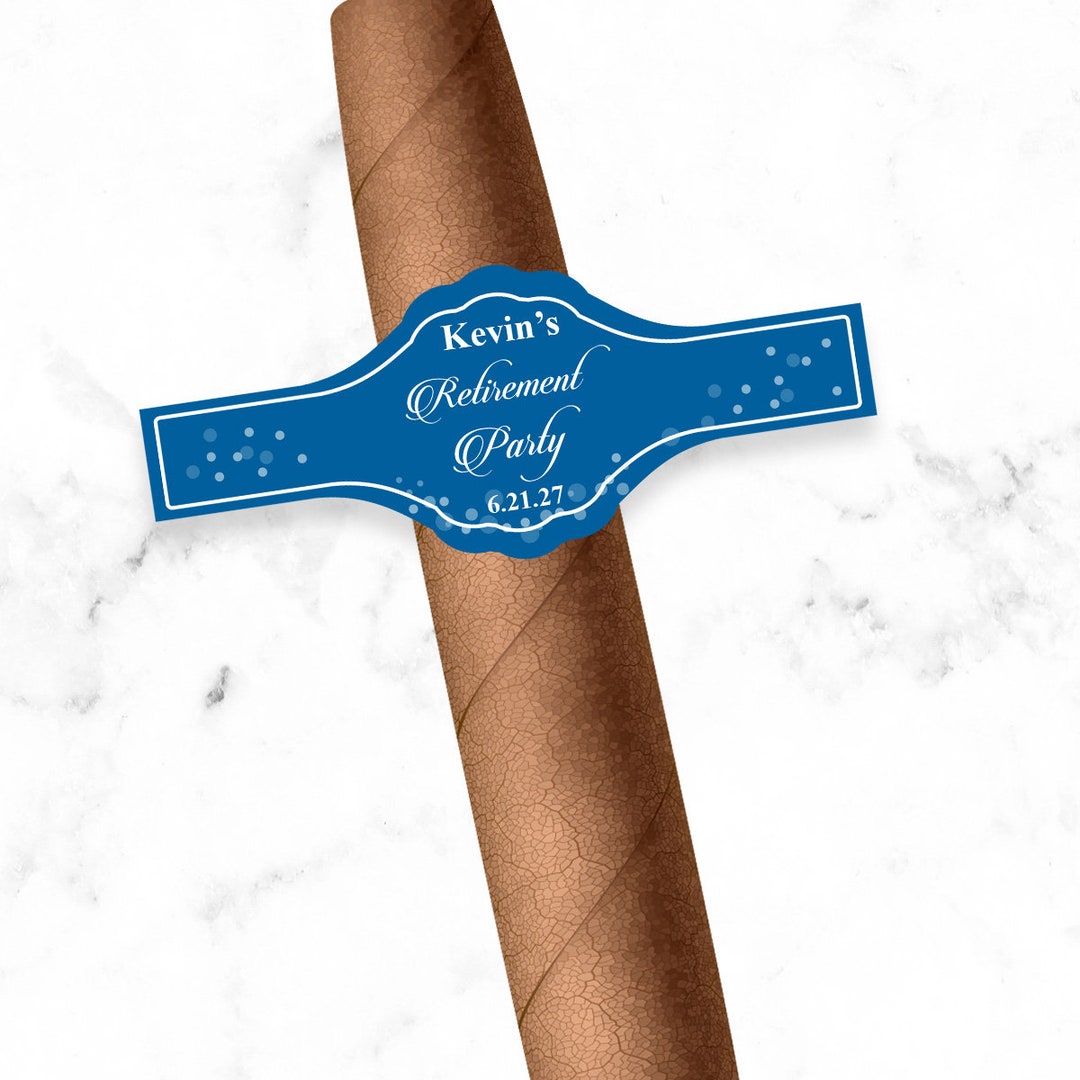 Set of 14 Retirement Personalized Cigar Band Self-adhesive Labels ...