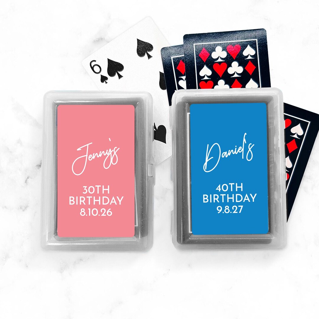 Custom Birthday Name Personalized Playing Cards Favors Labels ...