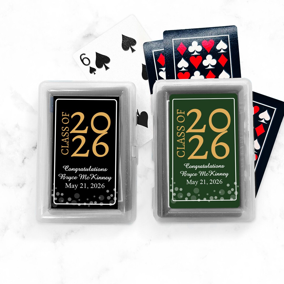 Set of 10 Personalized Playing Cards Favors With Graduation Labels ...