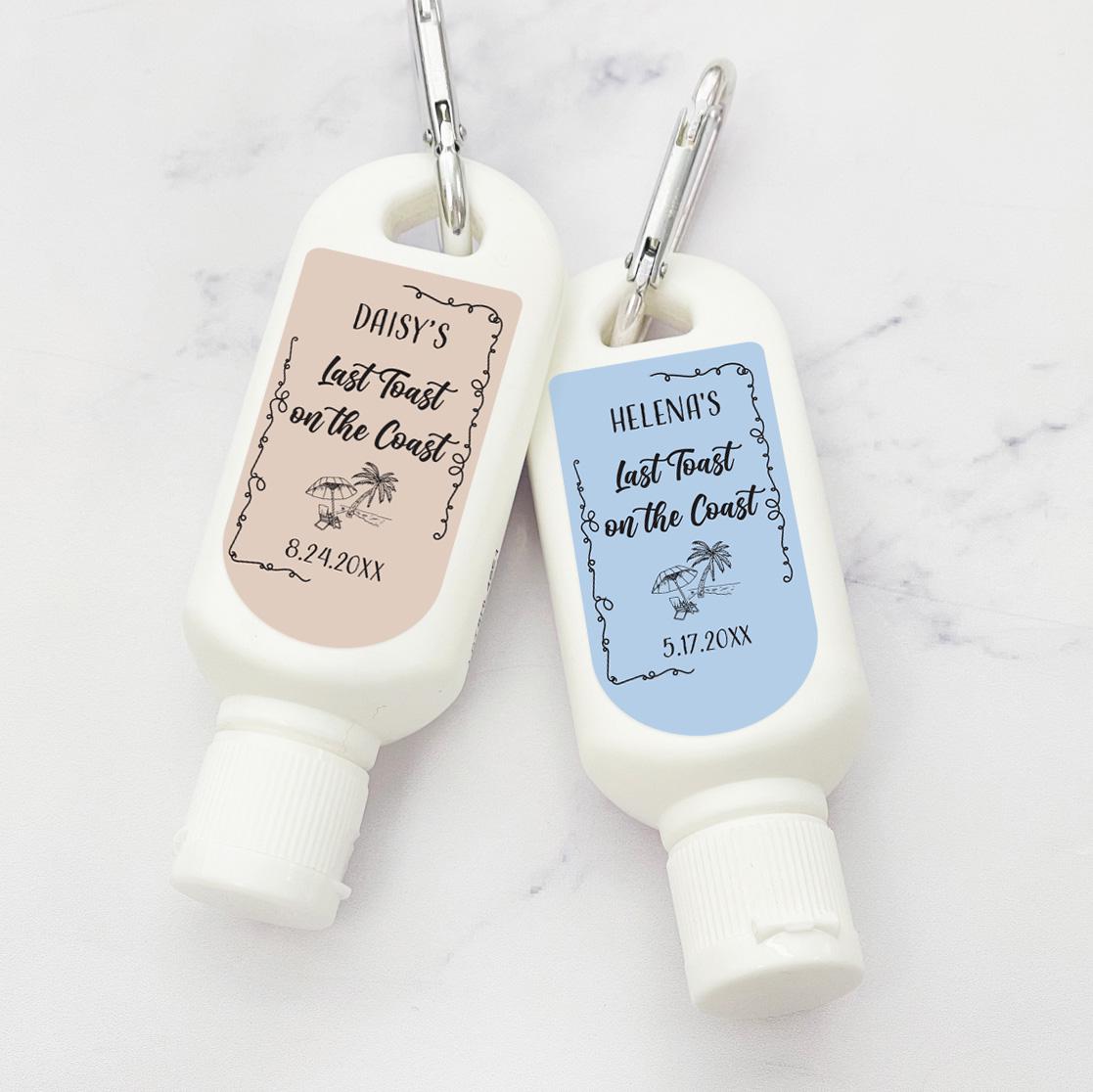 Last Toast on the Coast Mini Personalized Sunscreen SPF30, Beach ...