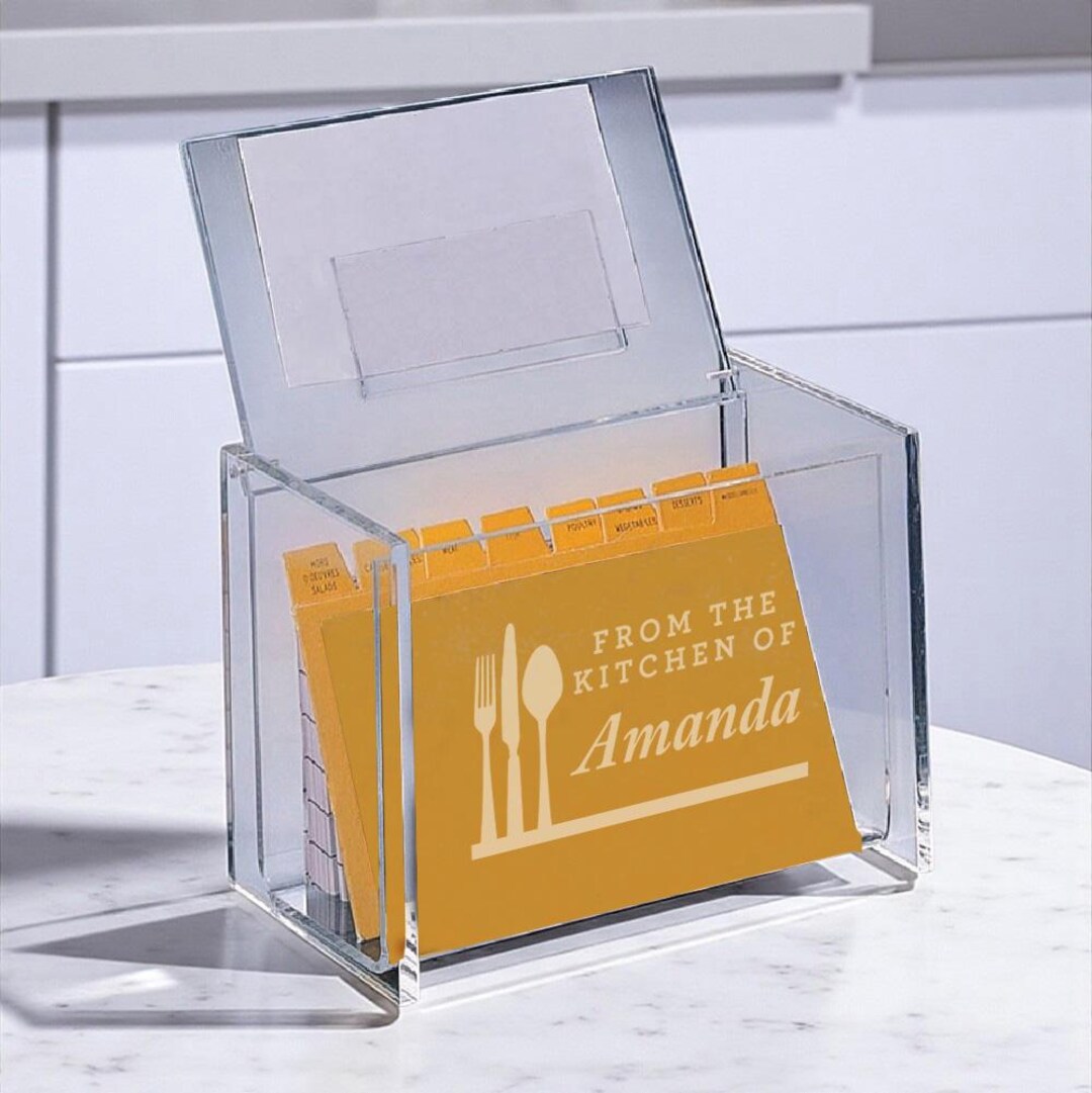 From the Kitchen of Personalized Acrylic Recipe Box - Etsy