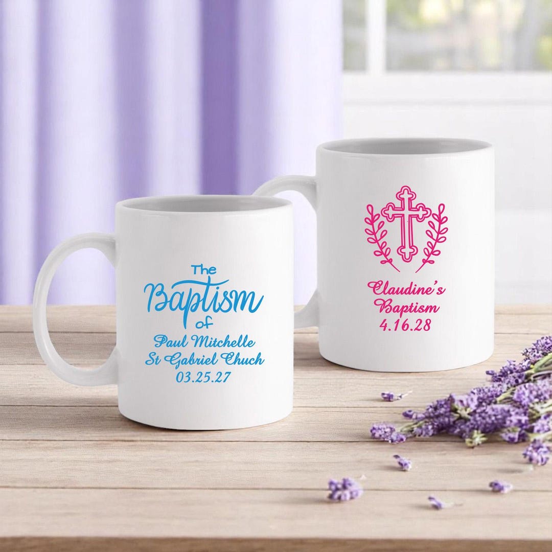 Set of 12 Personalized Custom Coffee Mug - Baptism Bautizo, Baptism ...