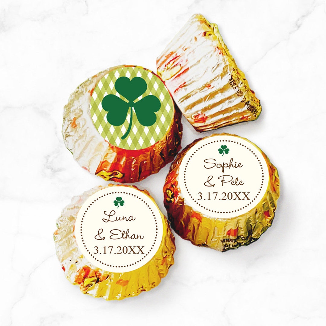 Set of 25 Personalized Reese's Peanut Butter Cups Minis Irish Shamrock ...