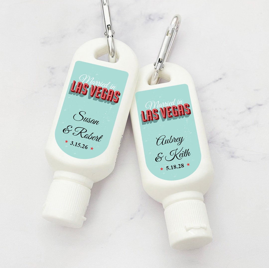 Set of 12 Mini Personalized Sunscreen With SPF30 Married in Las Vegas ...