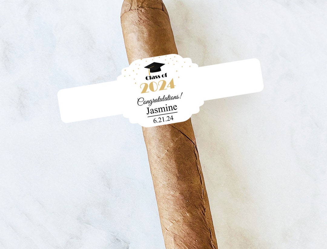 Set of 14 Personalized Cigar Favor Class of 2024 Labels, Personalized ...