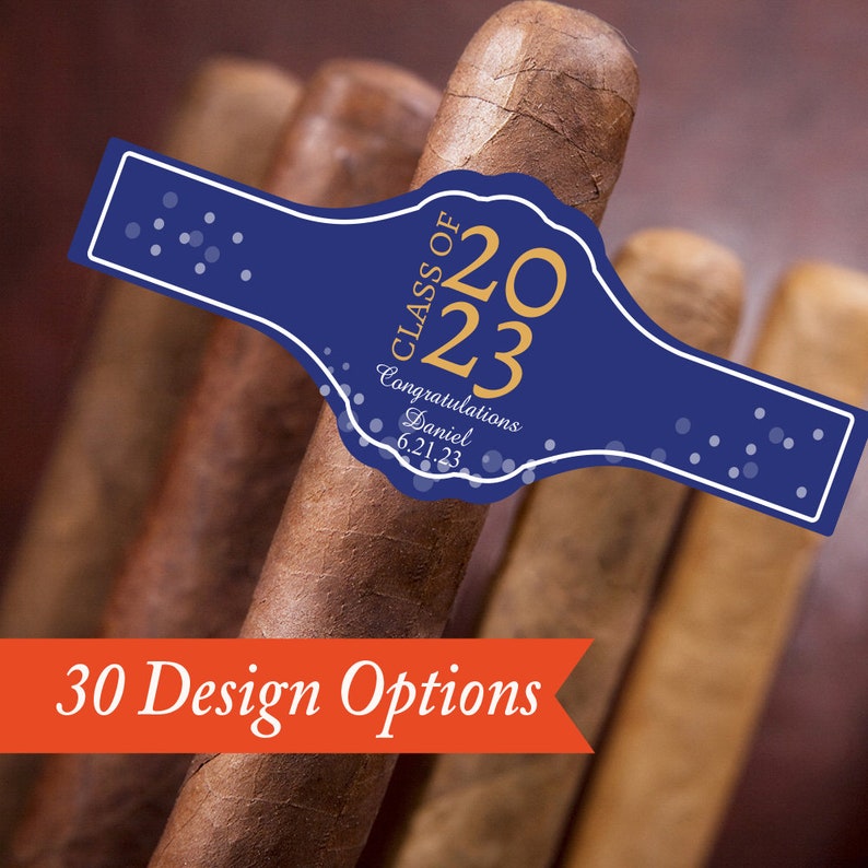 Set of 14 Personalized Graduation Cigar Band Favor Labels, Graduation ...