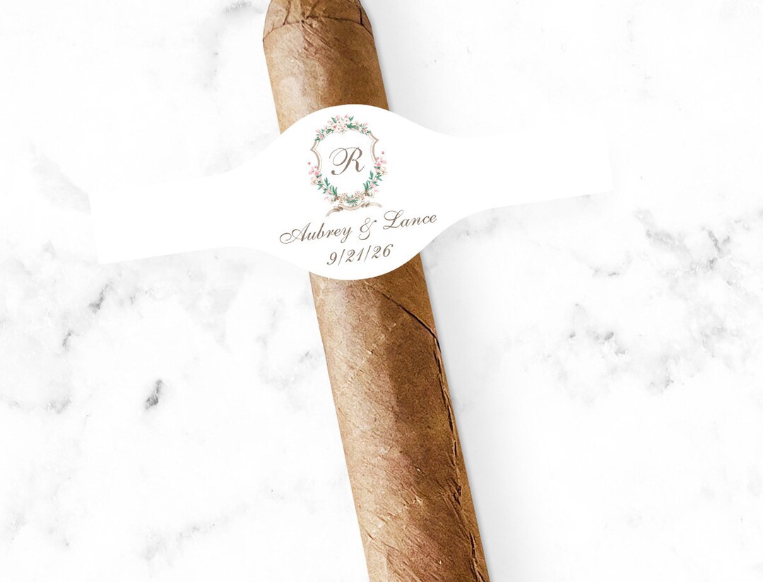 Set of 14 Personalized Cigar Labels Floral Elegance Favors ...