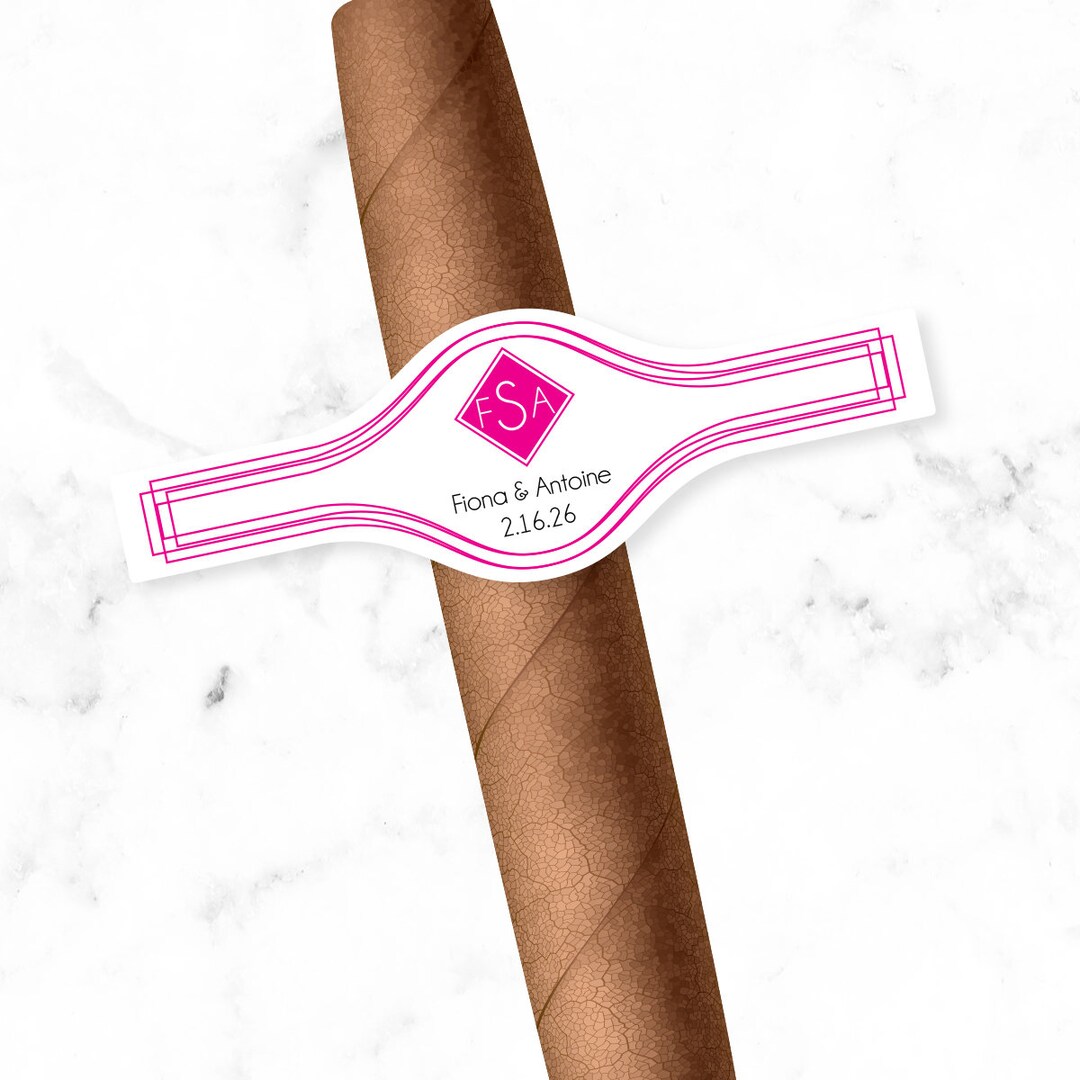 Set of 14 Initial Monogram Personalized Cigar Band Labels, Personalized ...