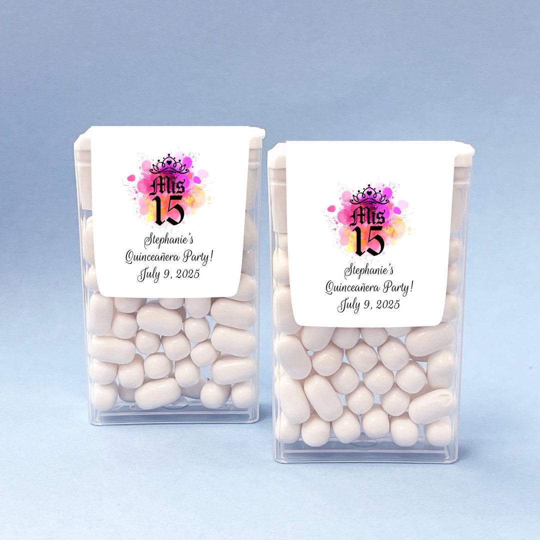 Mis Quince Favors Set of 12 Personalized Tic Tac Favor Labels - Etsy
