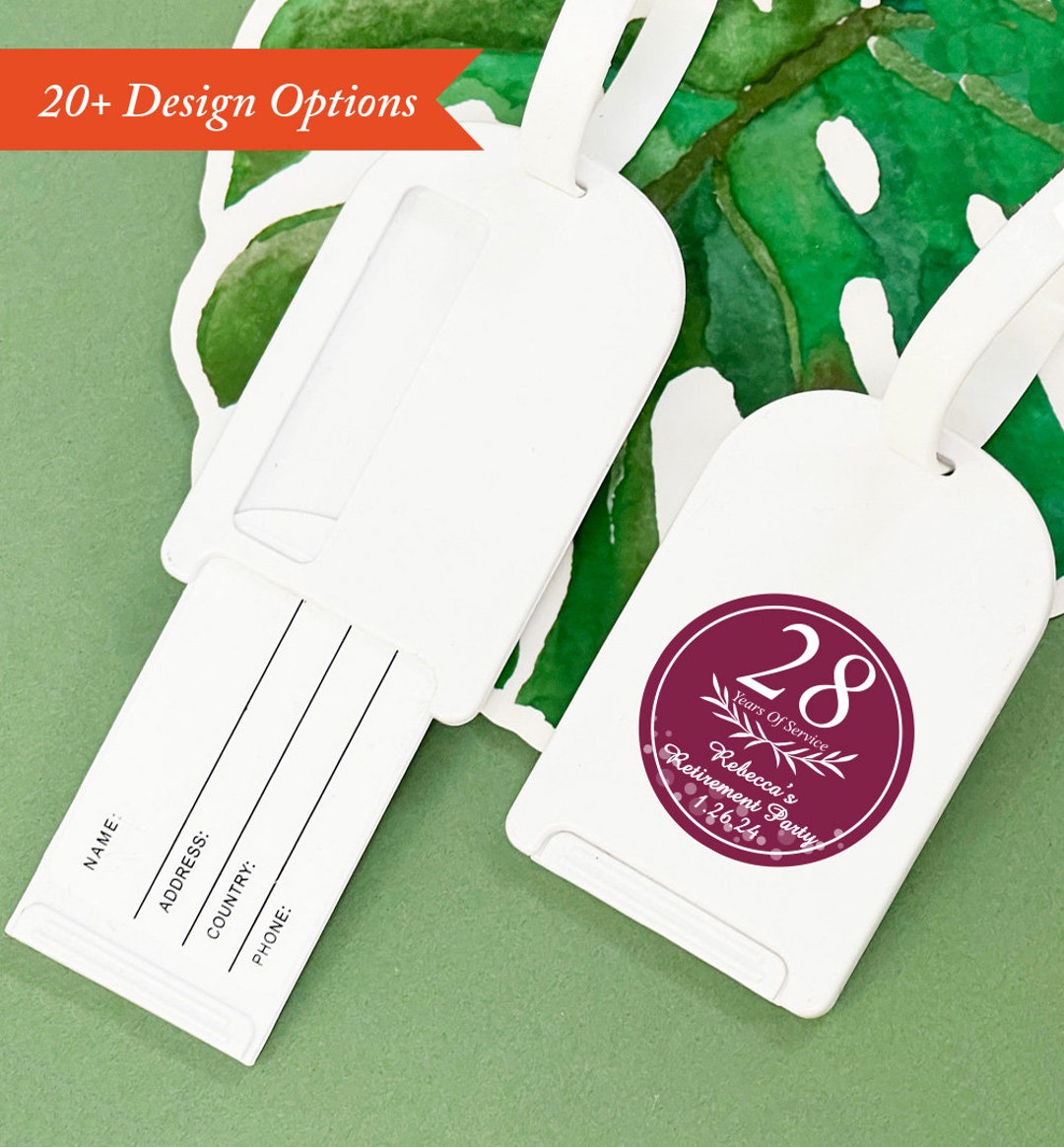 Set of 12 Retirement Personalized Luggage Tags With Labels, Retired ...