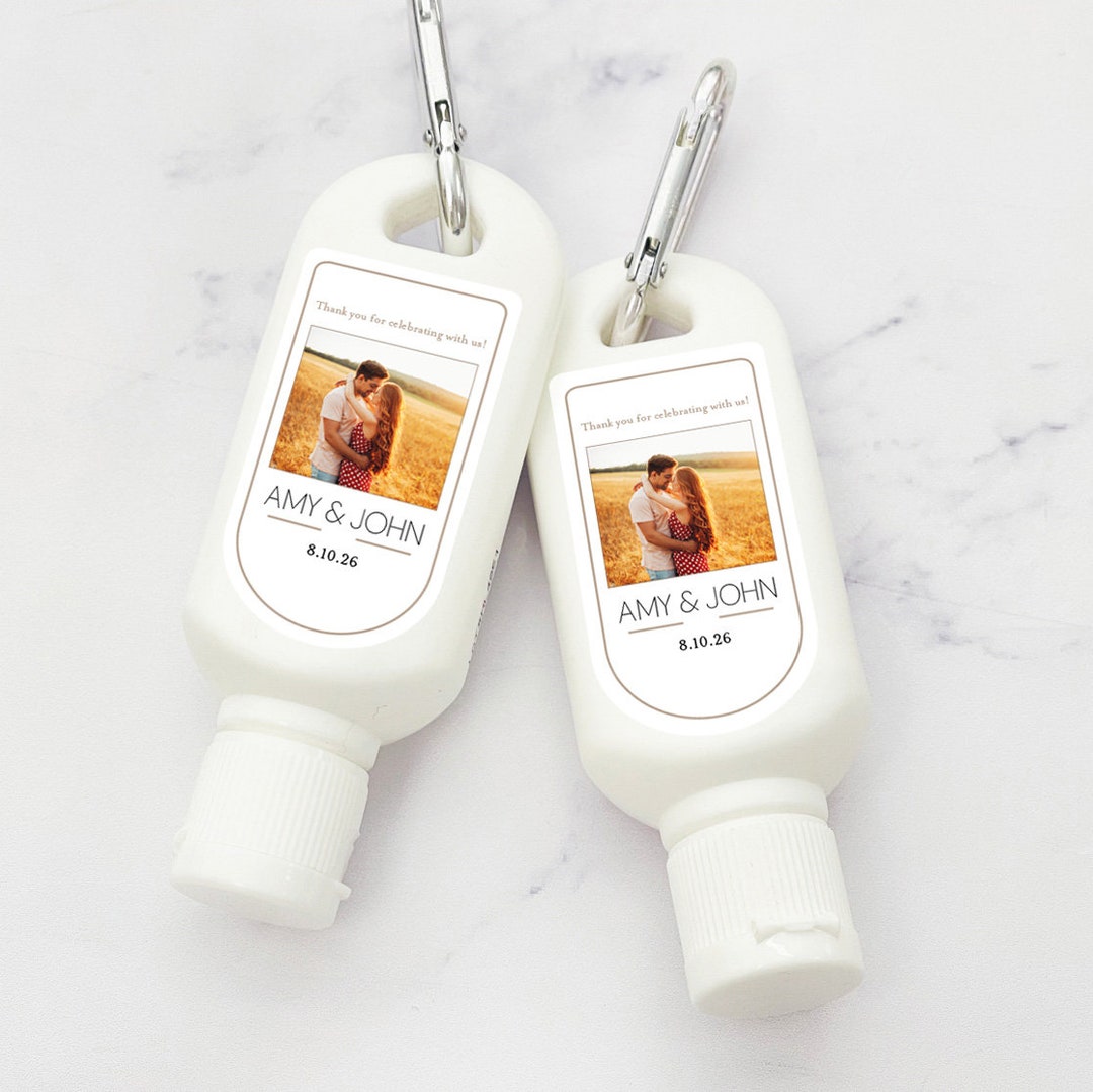 Set of 12 Mini Personalized Sunscreen SPF30 With Modern Photodesign ...