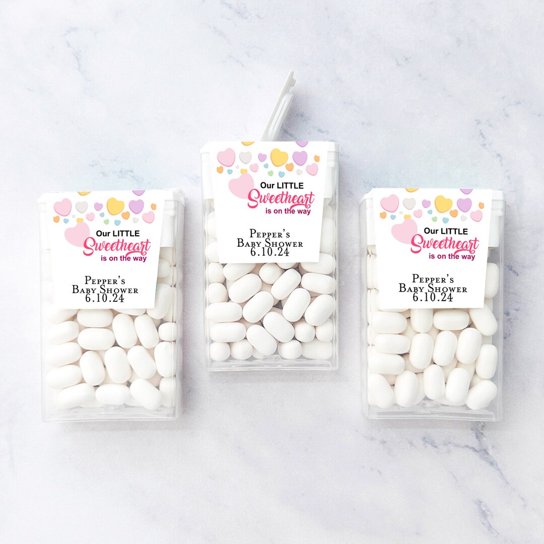 Set of 12 Baby Shower Tic Tac® Candy Mint Favors Our Little Sweetheart ...