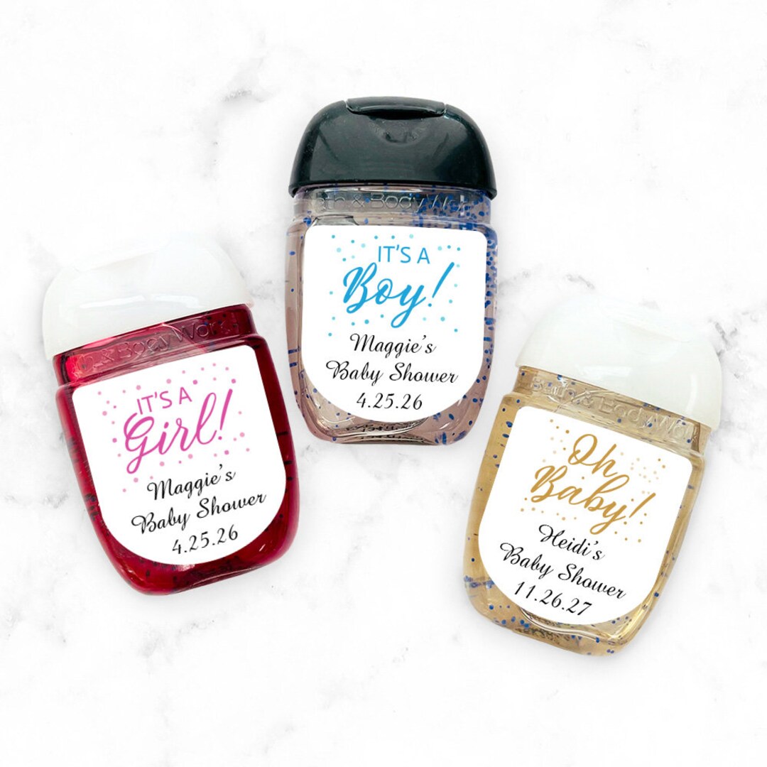 Set of 12 Personalized Sanitizers Labels It's A Boy - It's a Girl - Oh ...