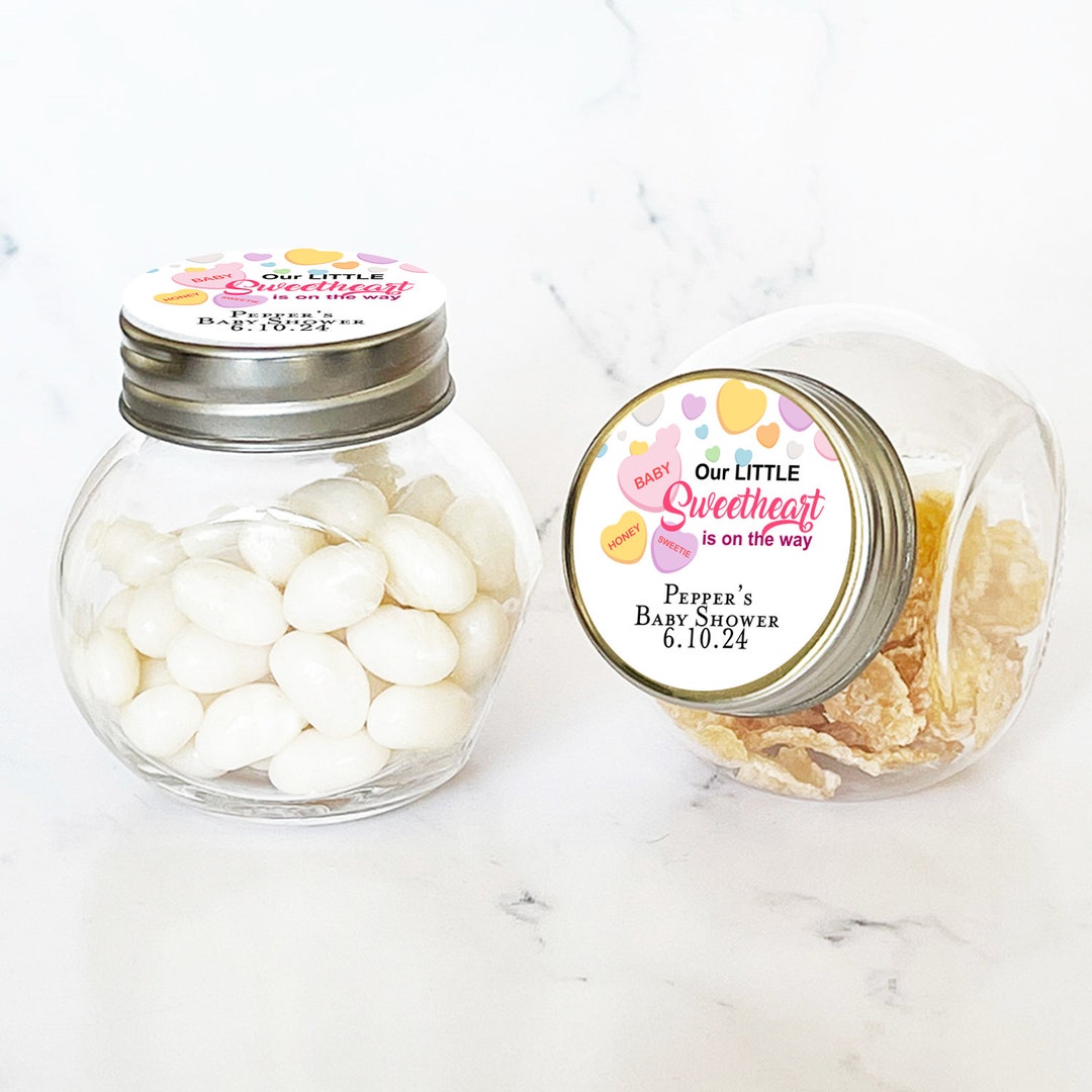Set of 12 Birthday Personalized Mini Glass Candy Favor Jar With Labels ...