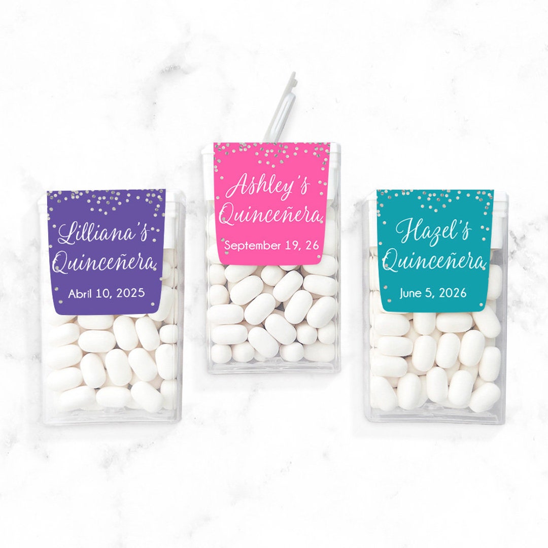 Set of 12 Personalized Tic Tac Mint Candy With Labels Sweet 16 ...