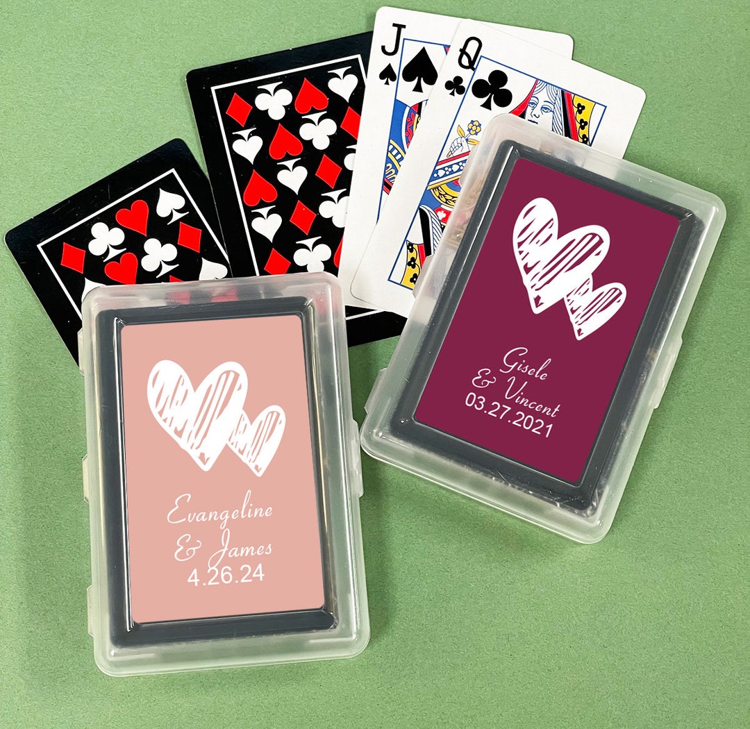 Set of 12 // Personalized Playing Cards Favors With Labels - Etsy