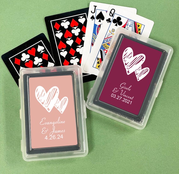 Set of 12 // Personalized Playing Cards Favors With Labels - Etsy