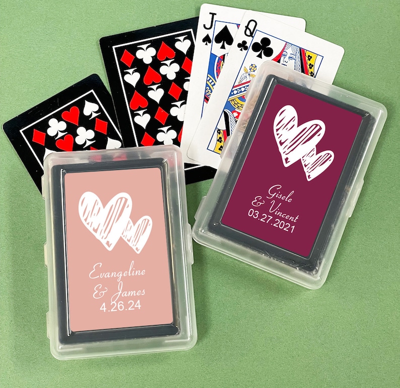Set of 12 // Personalized Playing Cards Favors With Labels - Etsy