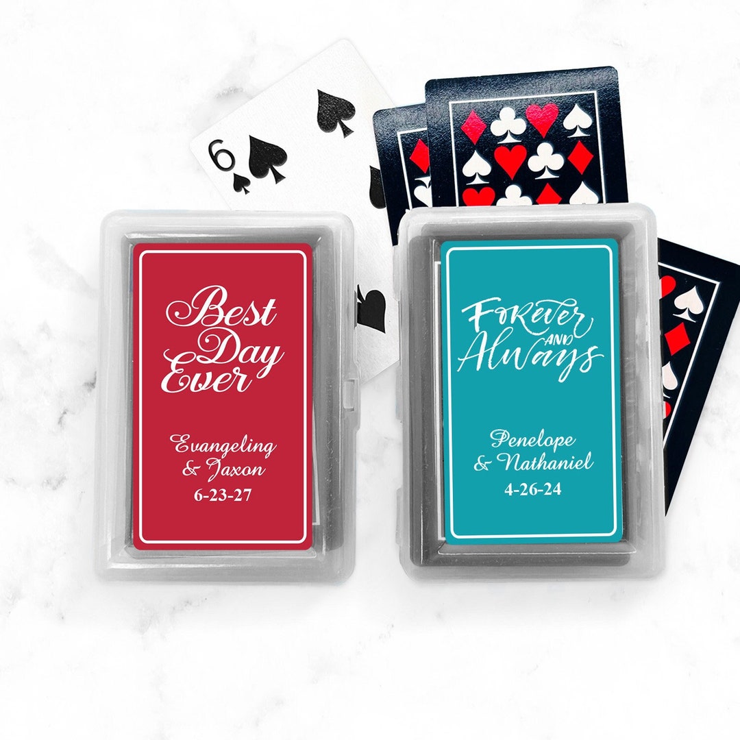 Set of 12 Personalized Playing Cards Favors With Wedding Anniversary ...