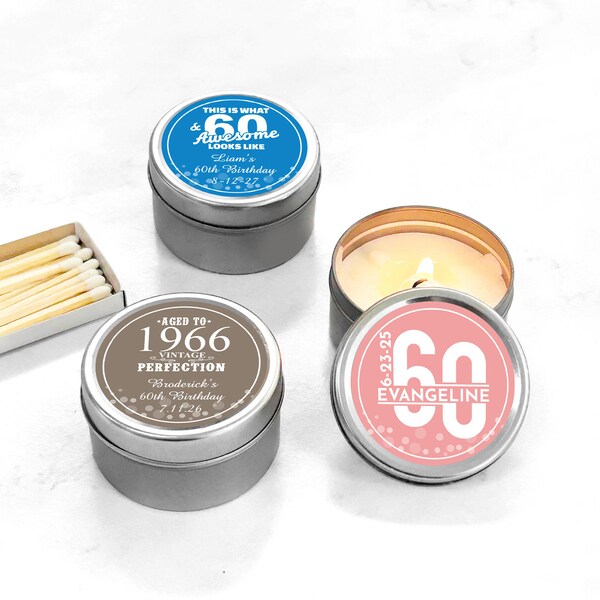 60th Birthday Candle Labels - Etsy