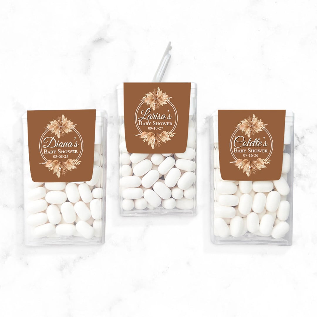 Set of 12 Personalized Tic Tac Mint Candy With Sticker Pampas Boho ...