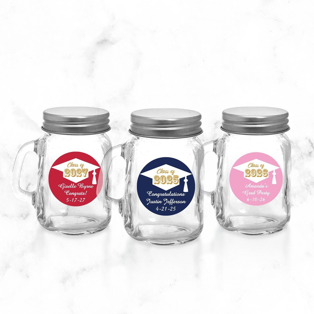 Set of 12 Personalized Mini Glass Mason Jars With Lid Favors ...