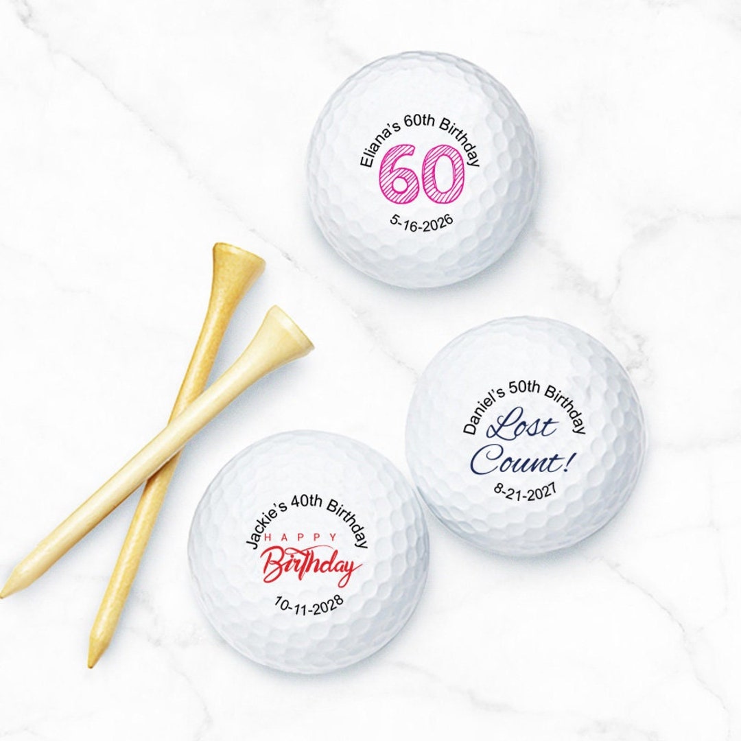 Personalized Golf Ball Favors, Set of 12, Birthday Personalized Golf ...