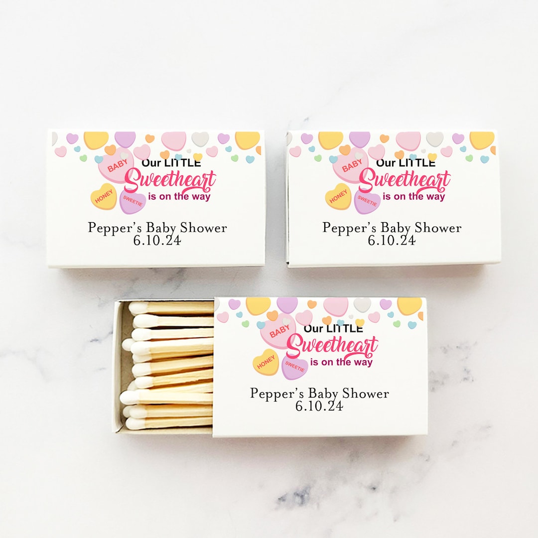 Set of 50 Personalized Matchbox With Labels Our Little Sweetheart, Baby ...
