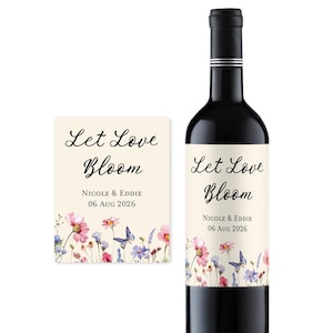 Let Love Bloom Labels & Stickers Only for Wine Bottles and Champagne ...