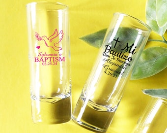 Set of 24 Personalized Custom Tapered Shot Glass Baptism Bautizo ...