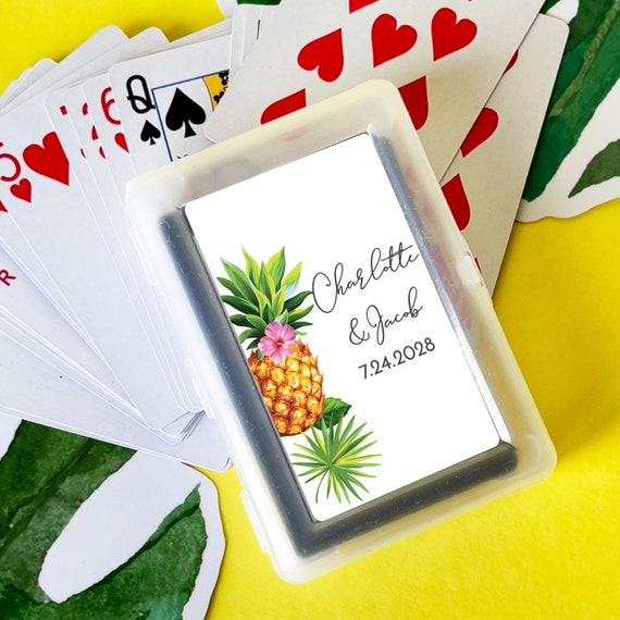 Set of 12 // Personalized Playing Cards Favors With Labels | Etsy