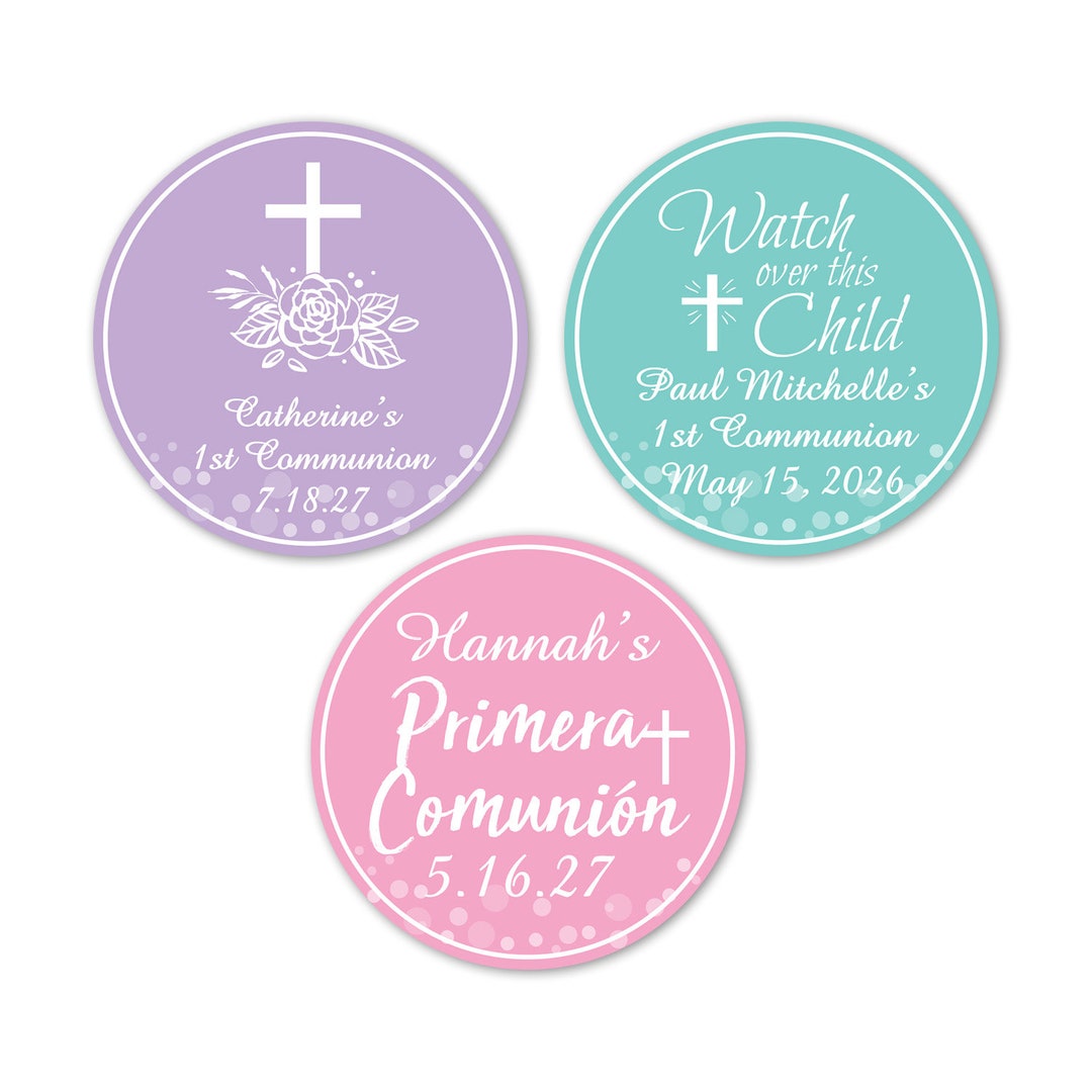 Set of 24 Holy Communion Personalized 2 Inch Round Labels, Primera ...
