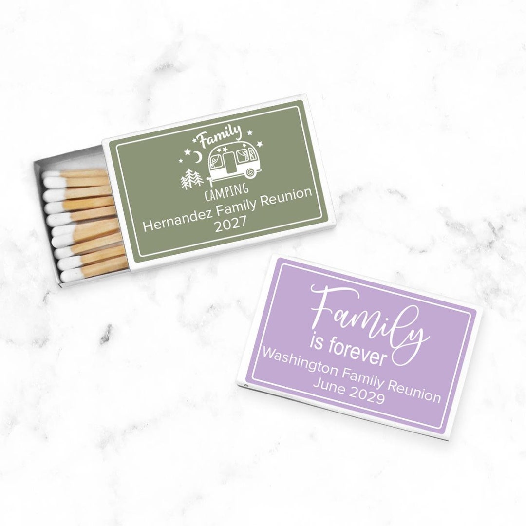 Family Relatives Reunion Personalized Matchbox Labels, Personalized ...