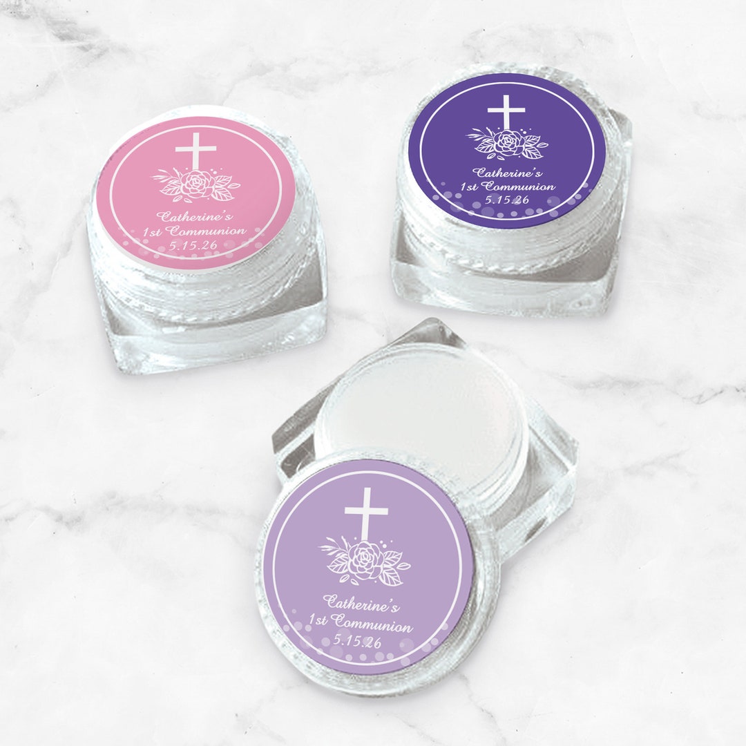 Set of 12 Holy Communion Personalized Lip Balm With Labels, First Holy ...