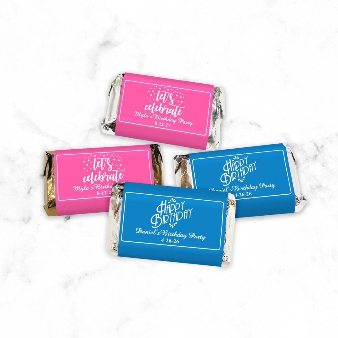 Birthday Labels Personalized Miniatures Hershey's Bar, Personalized ...
